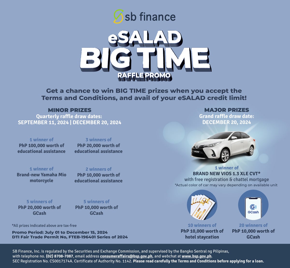 eSALAD Big Time Raffle Promo | SB Finance