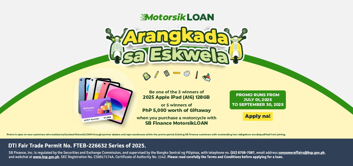 MotorsikLOAN Arangkada sa Eskwela Promo | SB Finance