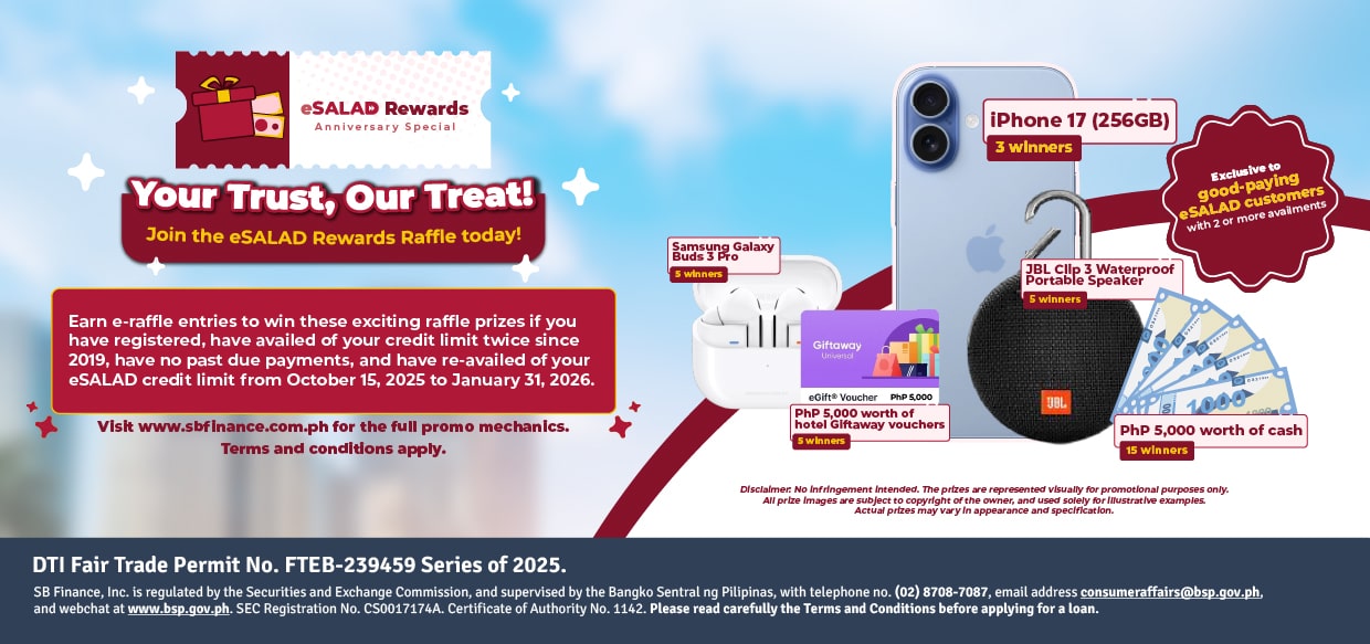 eSALAD - The salary loan you need | SB Finance | SB Finance